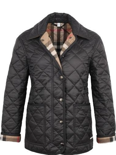 Burberry Quilted Jacket With Classic Collar - Black