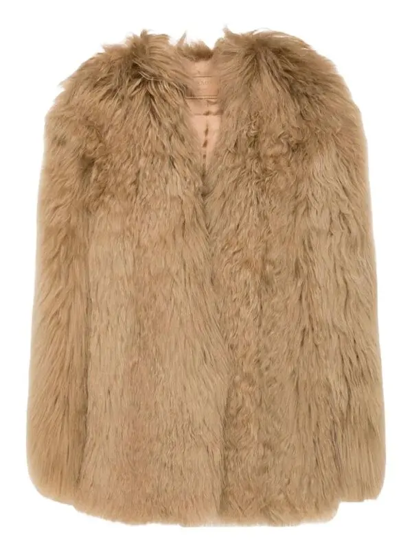 Prada Shearling Fur Jacket - Camel Brown