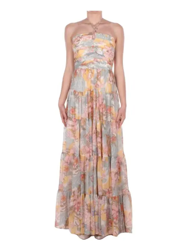 Ralph Lauren Strapless Tiered Maxi Dress - Nude