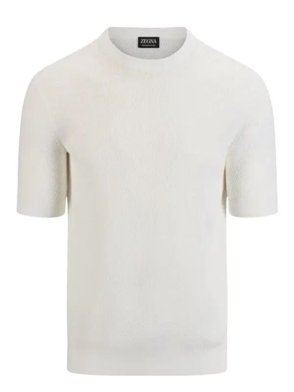 Zegna Short Sleeve Crewneck Knit - White