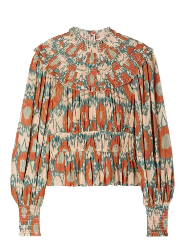 Ulla Johnson Printed Embroidered Shirt - Multi-color