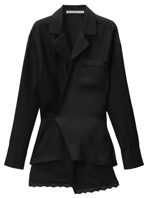 Alexander Wang Twill Wrap Mini Dress - Black