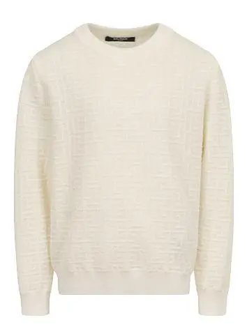 Balmain Textured Cotton Sweater - White