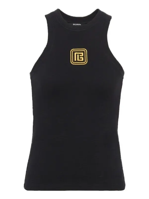 Balmain Embroidered Tank Top - Black