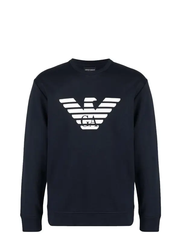 Emporio Armani Logo Crewneck Sweatshirt - Black