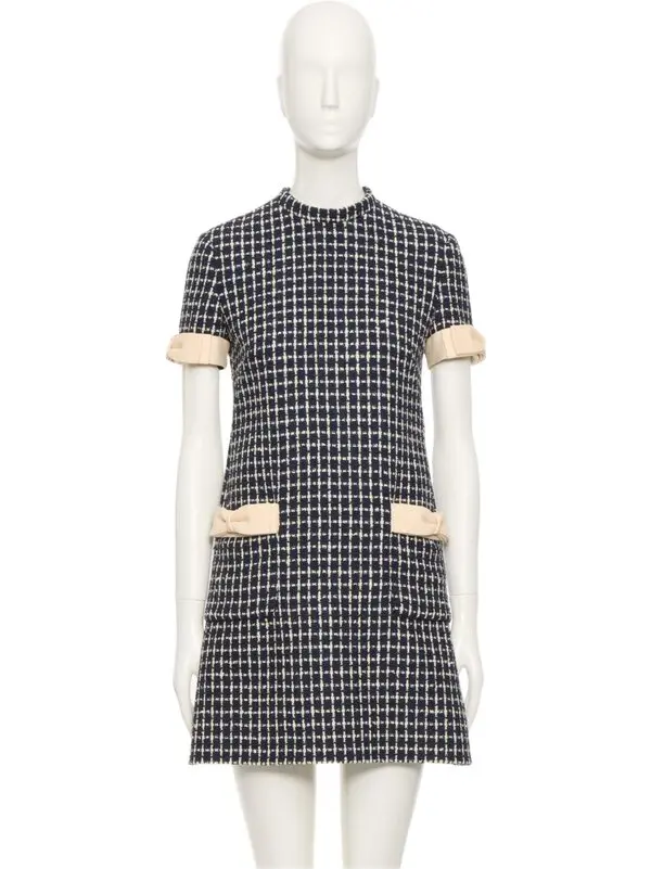 Valentino Garavani Mock Neck Mini Dress With Bow Detail - Black