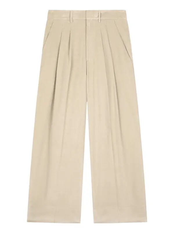 DONDUP Wide-leg Pleated Trousers - Nude