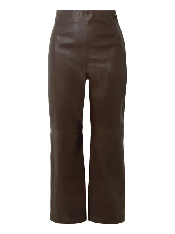 Nour Hammour Patchwork Leather Casual Pants - Black
