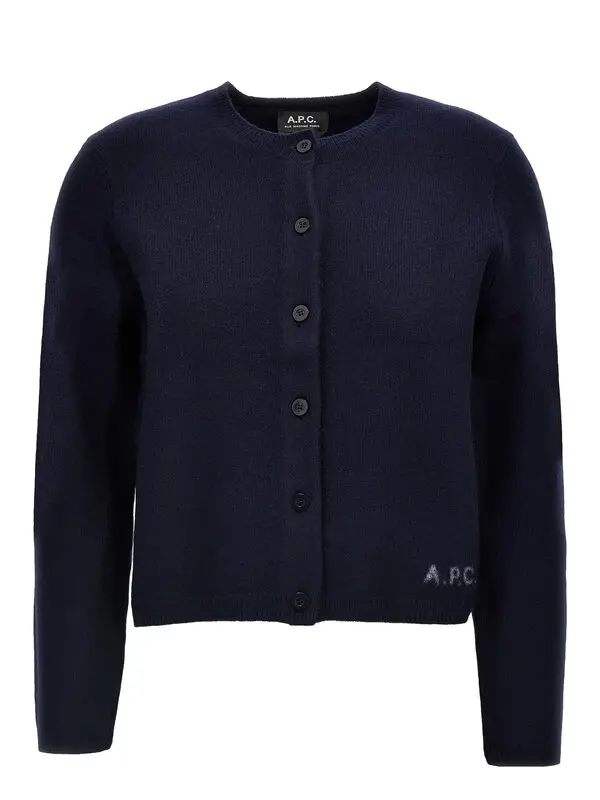 A.p.c. Mila Button-up Knitted Cardigan - Blue