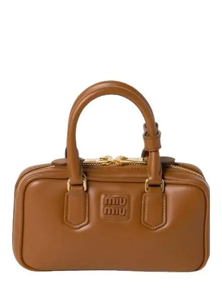 Miu Miu Arcadie Leather Mini-bag - Cognac