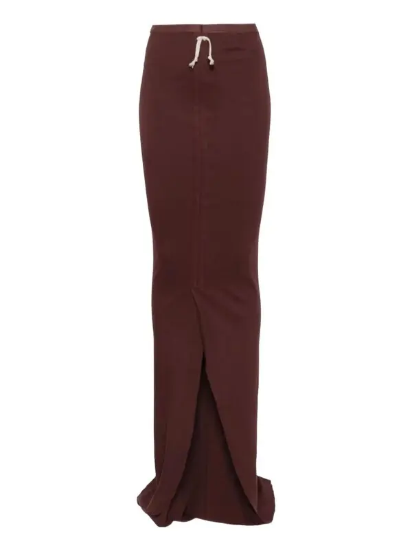 Rick Owens High-waisted Drawstring Slit Maxi Skirt - Red