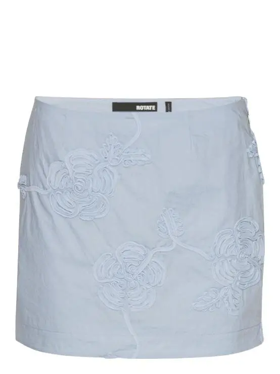 ROTATE BY BIRGER CHRISTENSEN Embroidered Floral Mini Skirt - Light Blue