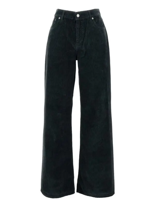 HAIKURE Corduroy Straight-leg Trousers - Black