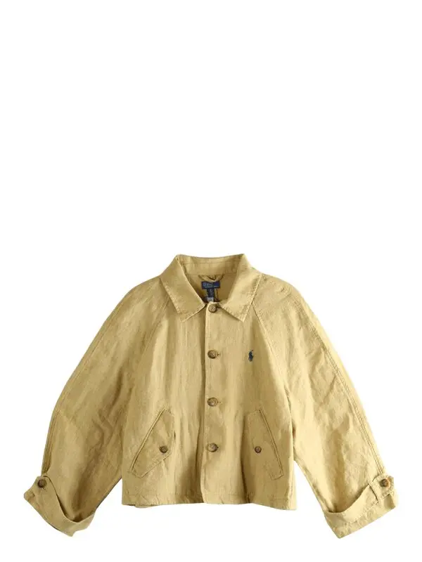 Ralph Lauren Polo Logo Embroidered Buttoned Jacket - Nude