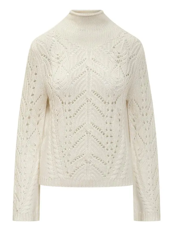 LOULOU STUDIO Gustavia Flared Sleeve Sweater - Ivory