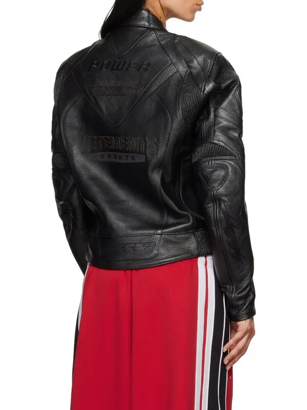 Vetements Leather Biker Jacket - Black
