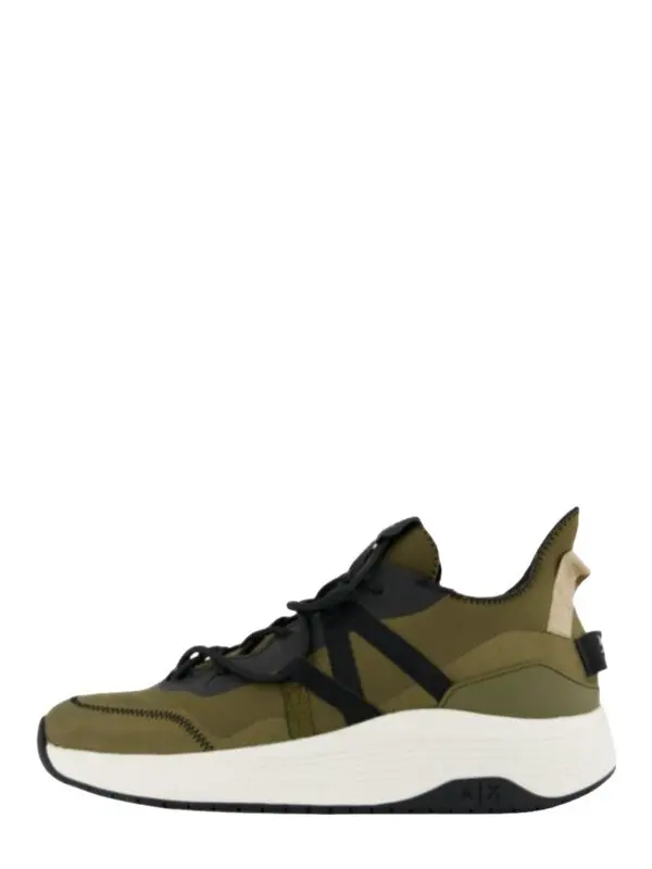 Armani Exchange Low-top Trainers With Front Straps - Green