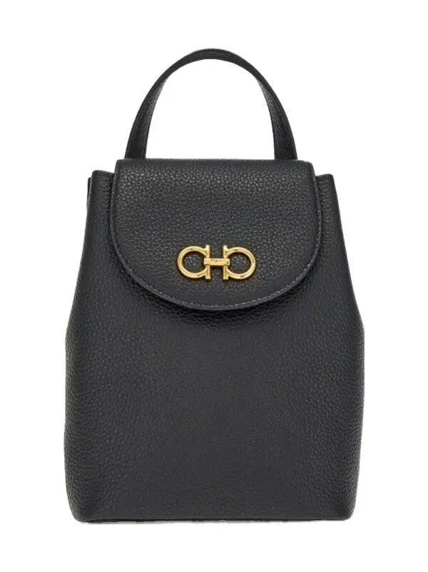 FERRAGAMO Mini Gancini Backpack - Black