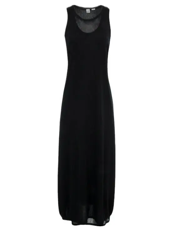 TOTEME Layered Knitted Maxi Dress - Black