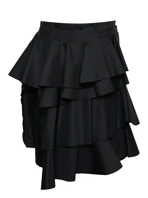 Comme Des Garçons Ruffled Design Shorts - Black