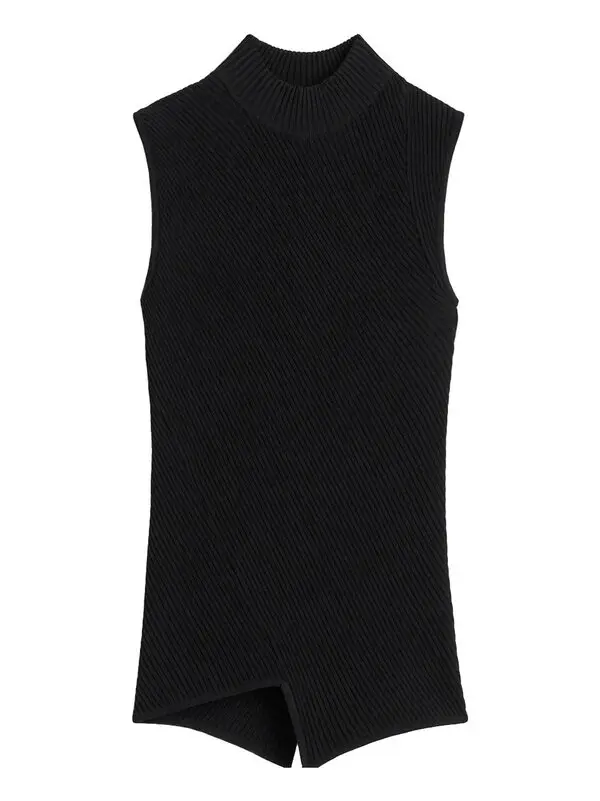TOTEME Almaz Ribbed Tank Top - Black