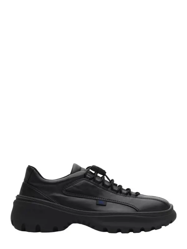 Burberry Lace-up Scoot Sneakers With Ekd Logo Detailing - Black/birch Brown
