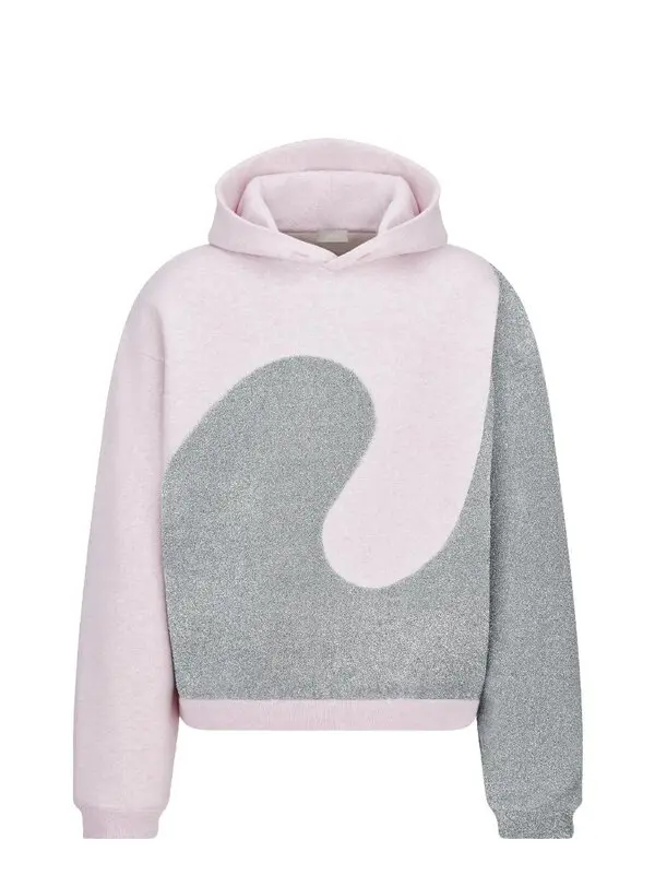 Dior By Erl Glitter Panelled Hoodie - Gray