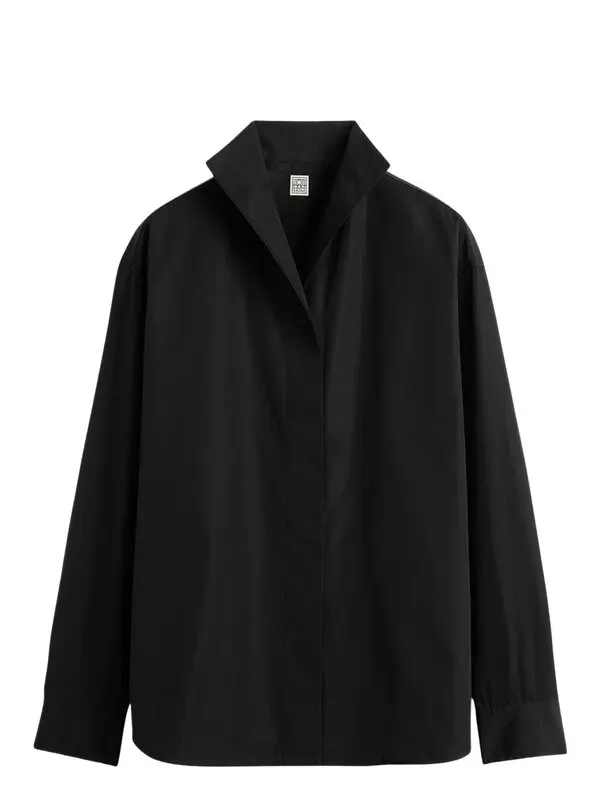 TOTEME High-collar Long-sleeved Shirt - Black