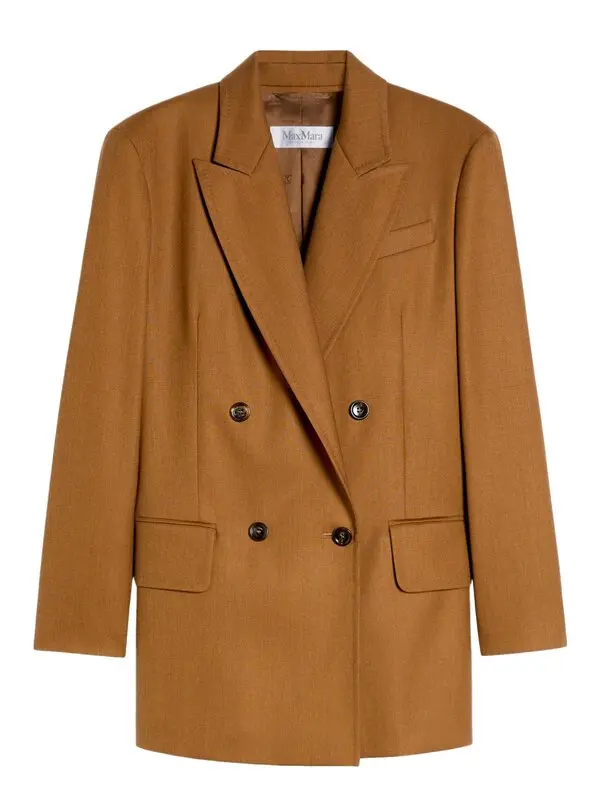 Max Mara Palanca Double-breasted Long-sleeved Blazer - Cuoio