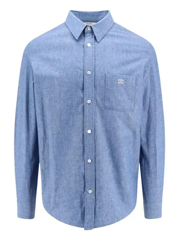 Celine Loose Shirt In Chambray Cotton - Blue