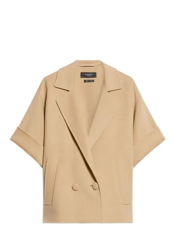 Max Mara Double-breasted Short-sleeved Cape - Beige