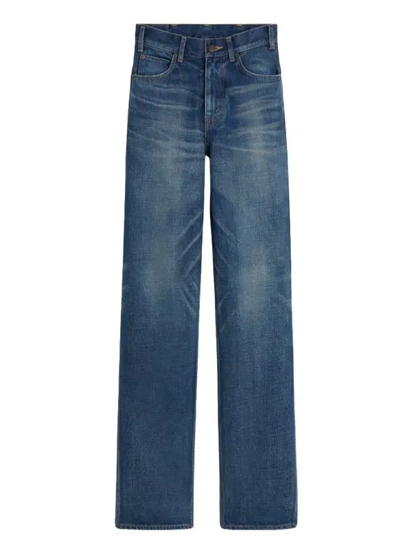 Celine Kitty Jeans In Dark Union Wash Denim - Blue