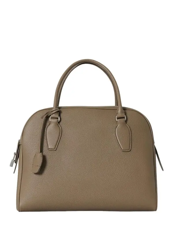 THE ROW India Leather Handbag - Soot Brown
