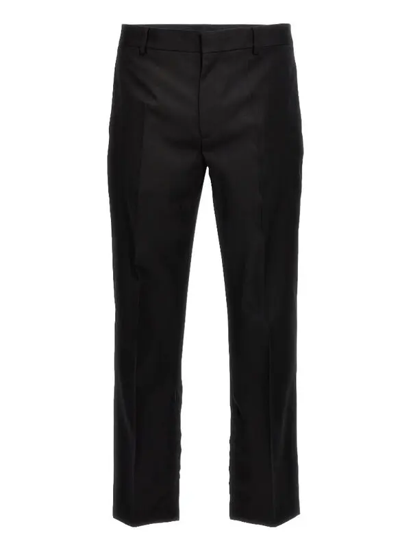 Off-White High Waist Straight Leg Pants - Black