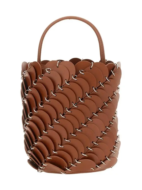 Rabanne Panelled Small Bucket Bag - Brown