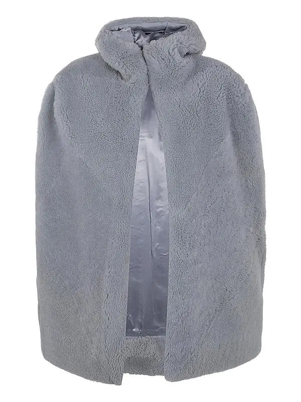 Rick Owens Shearling Cape - Light Blue