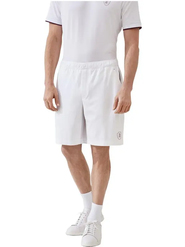 Brunello Cucinelli Logo Printed Interlock Shorts - White