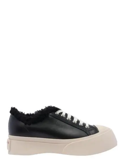 Marni Color-blocked Low-top Sneakers With Logo Detail - Nude