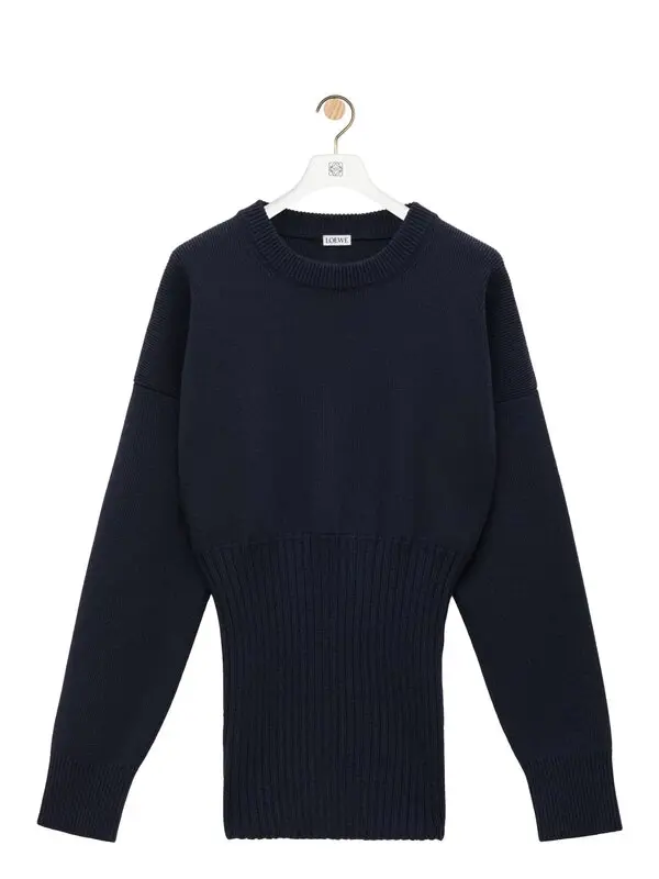 Loewe Dropped Shoulder Knitted Jumper - Navy Blue