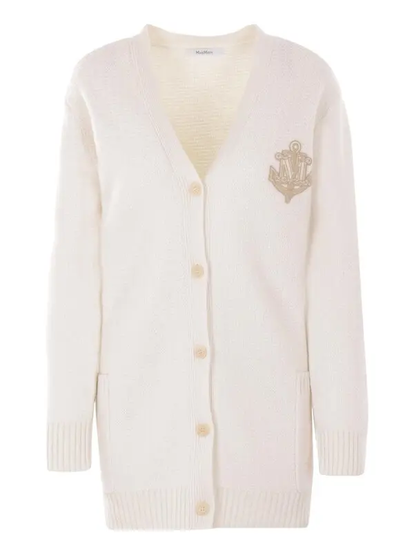 Max Mara Ravello V-neck Button-up Cardigan - Ivory