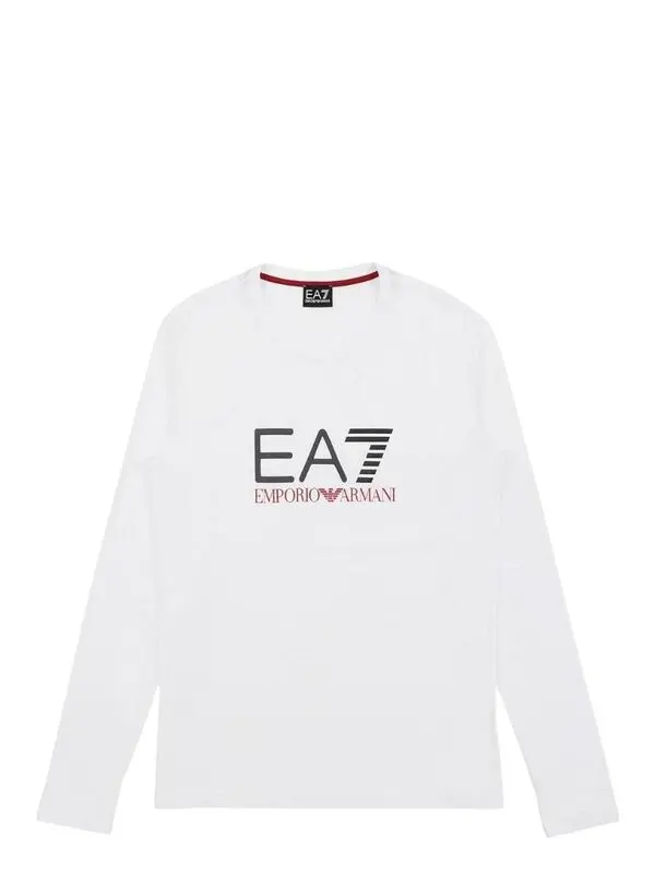 EA7 Logo T-shirt With Round Neck - White