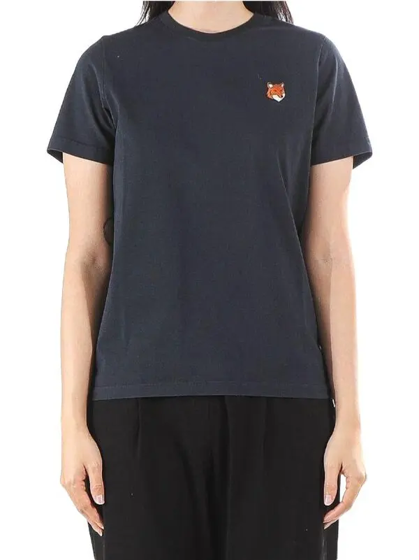 Maison Kitsuné Short Sleeve T-shirt With Logo - Black