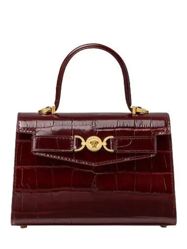 Versace Medusa 95 Embossed Small Handbag - Burgundy Red