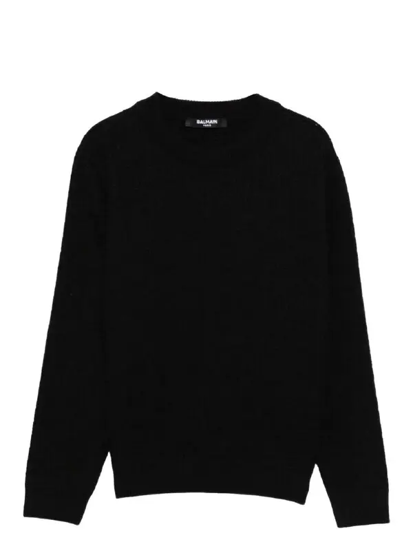 Balmain Textured Crew-neck Jumper - Black
