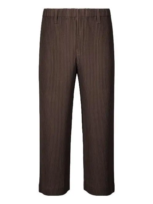 Issey Miyake Cropped Pleated Trousers - Aubergine
