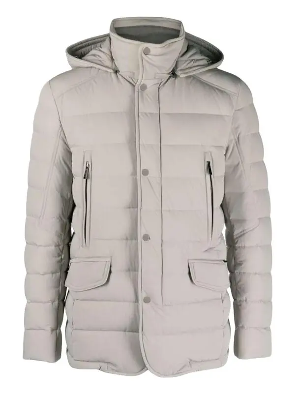 MOORER Quilted Hooded Down Jacket - White
