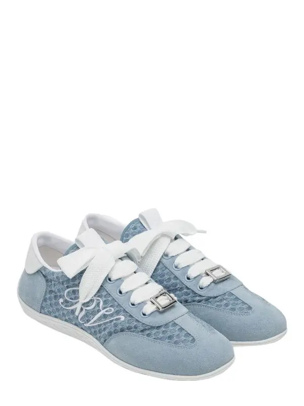 ROGER VIVIER Viv Low-top Sneakers With Buckle Detail - Light Blue