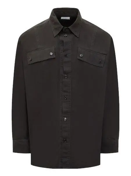 Off-White Long-sleeved Button-up Jacket - Black