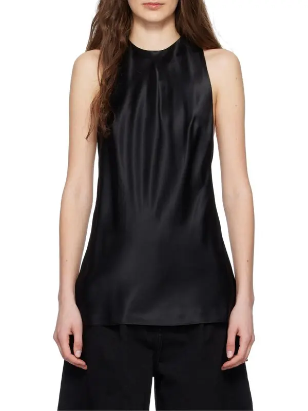 Simone Rocha Silk Halter Neck Blouse With Bow Detail - Black