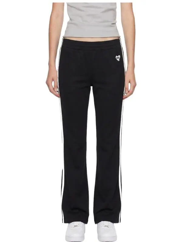 Marissa Chiara Heart Embroidered Sweatpants - Black